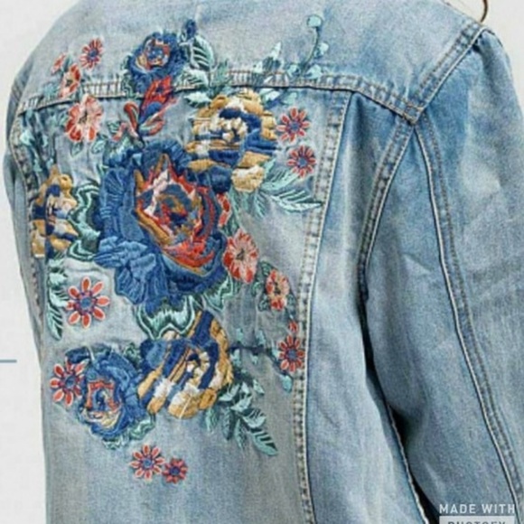 StarryShop | Jackets & Coats | Bouquet Of Embroidered Floral Denim ...